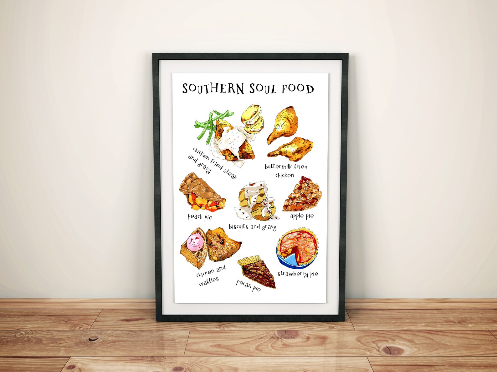 Southern Soul Food Digital Poster Foodie Gift Printable - Etsy