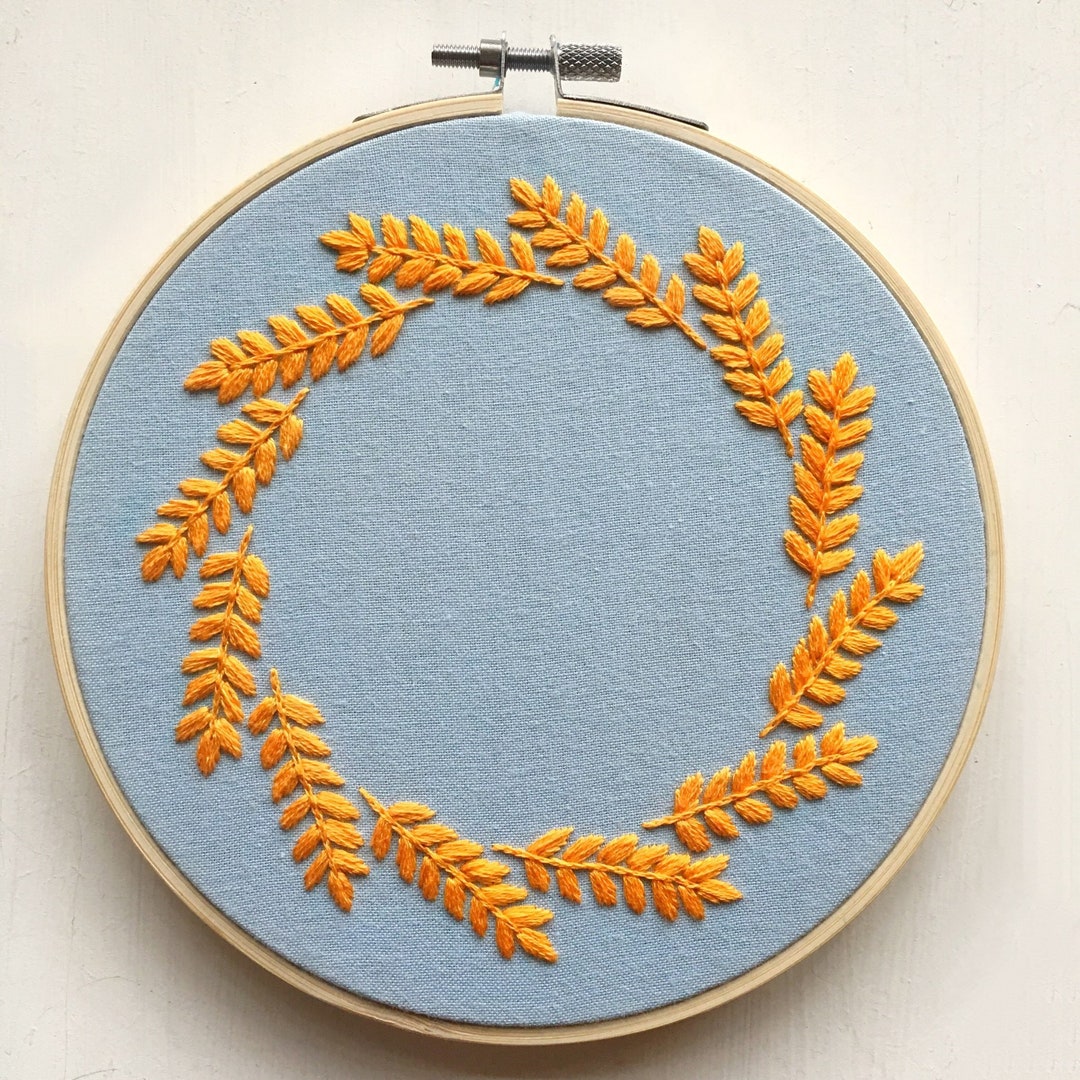 Wheat Hand Embroidery Hoop Art Wall Hanging, Wheat Stalks, Home Decor ...