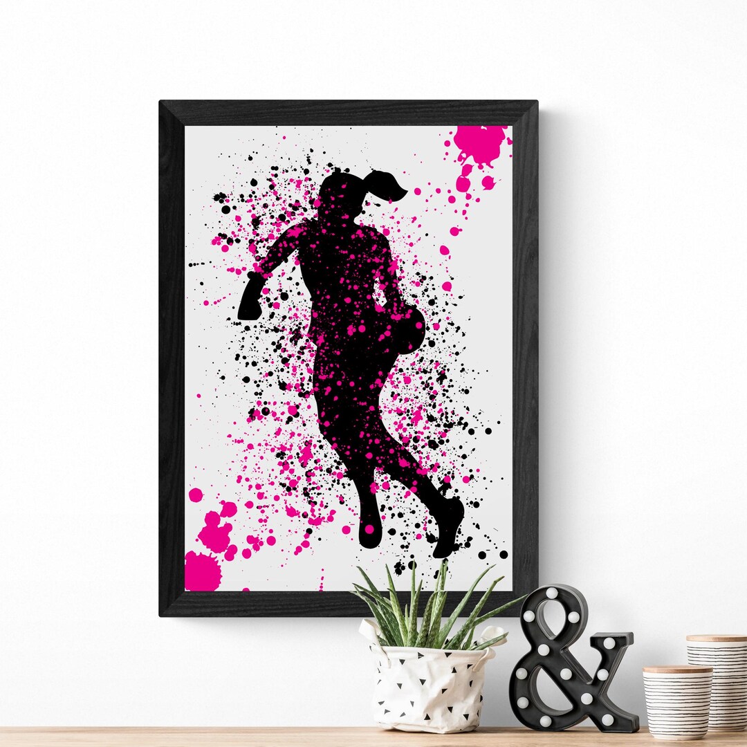Netball Player Print, Netball Gift, Female Netball Player, Gift for ...