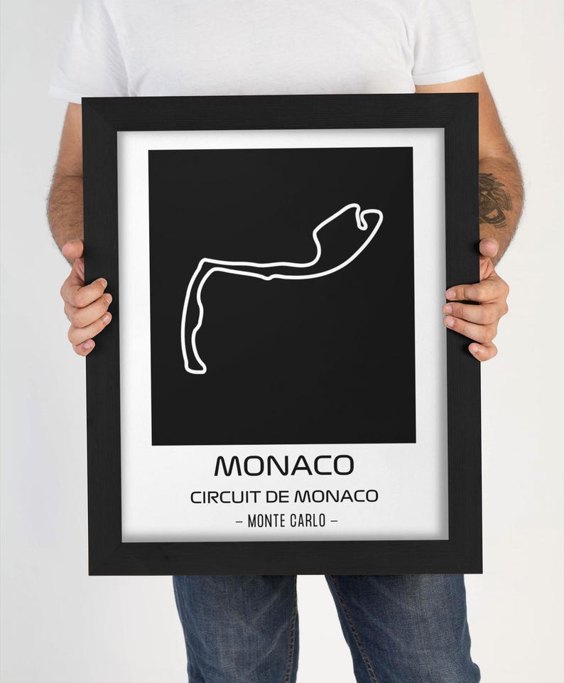 Monaco Grand Prix Print. F1 Track Wall Art, Motorsports Room Decor ...