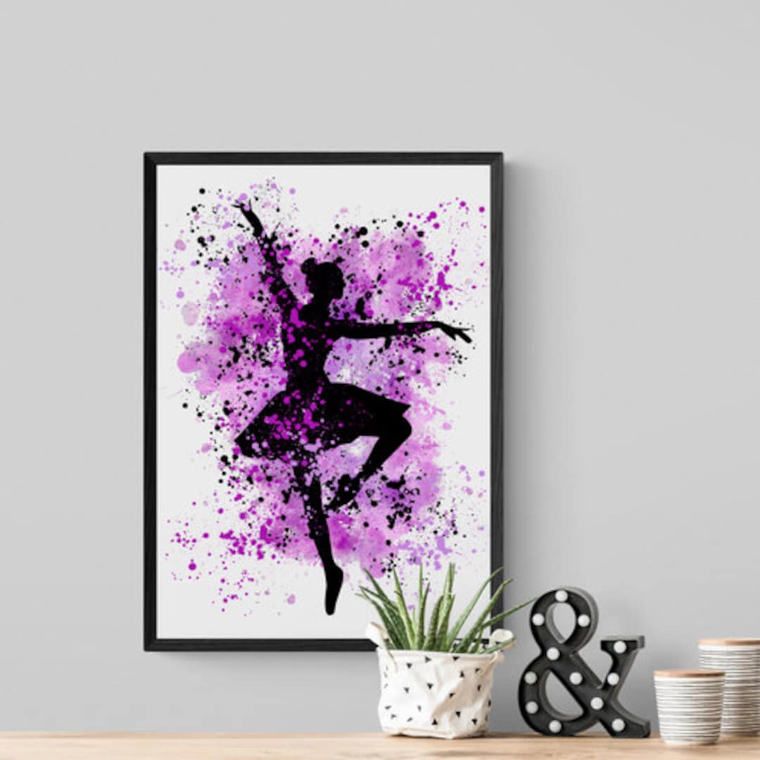 Ballerina Silhouette Wall Art Print, Ballet Dancer Print, Gift for ...