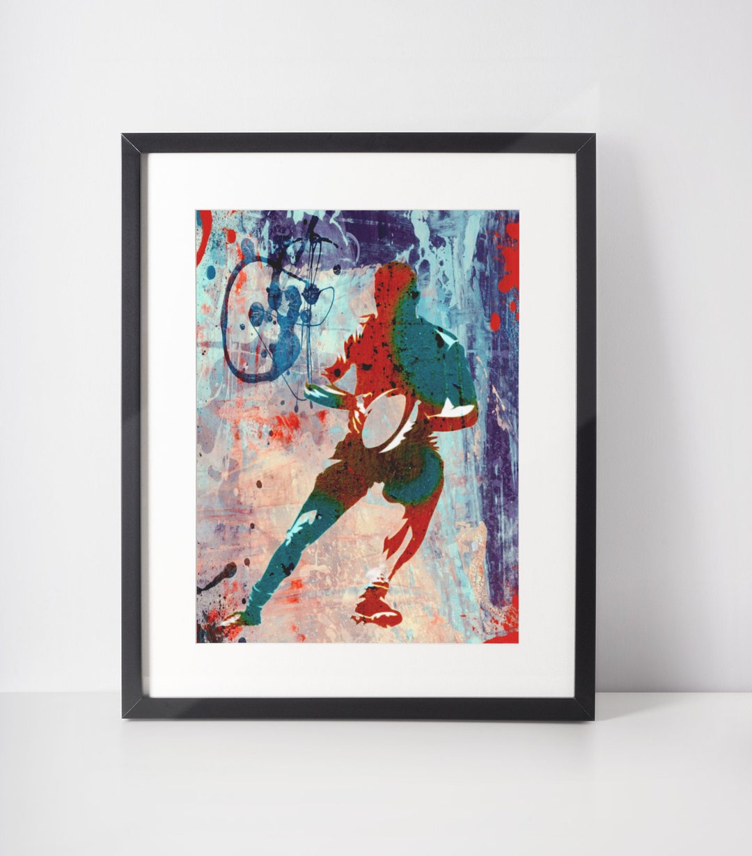Graffiti Rugby Player Print: Teen Boy Room Decor - Etsy UK