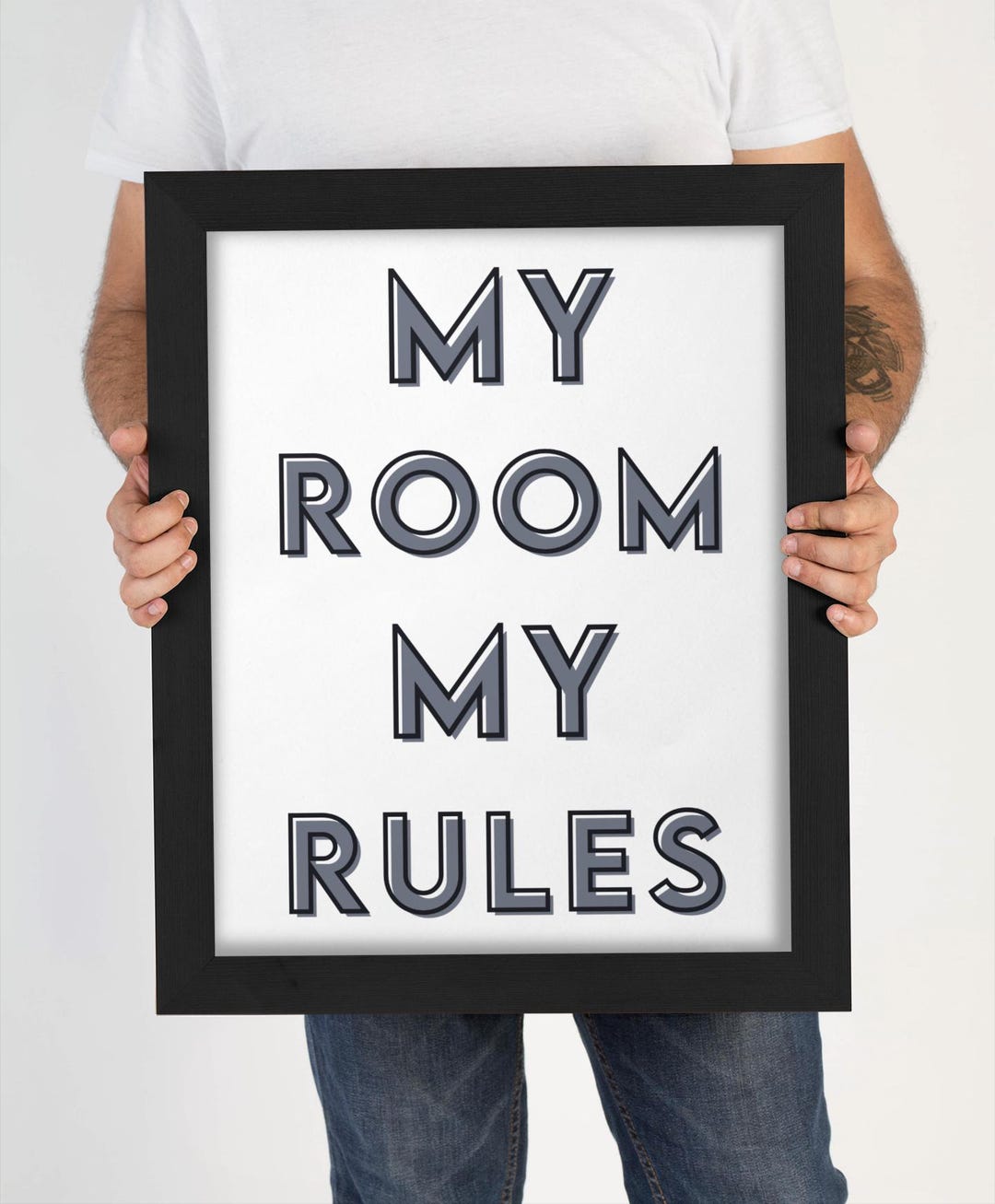 Teenage Bedroom Art: My Room My Rules Typography Print - Etsy UK