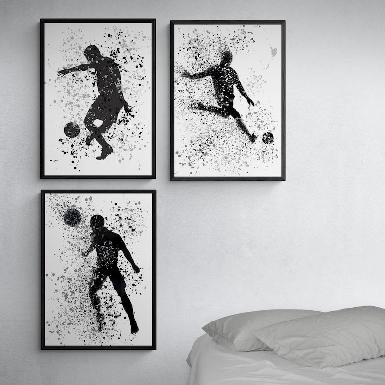 Set of 3 Football Prints Gift for Football Fan Teenager - Etsy UK