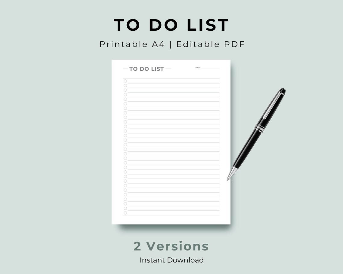 To Do List, Printable to Do List, Simple Tasks List Template ...