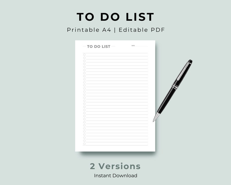 To Do List, Printable to Do List, Simple Tasks List Template ...
