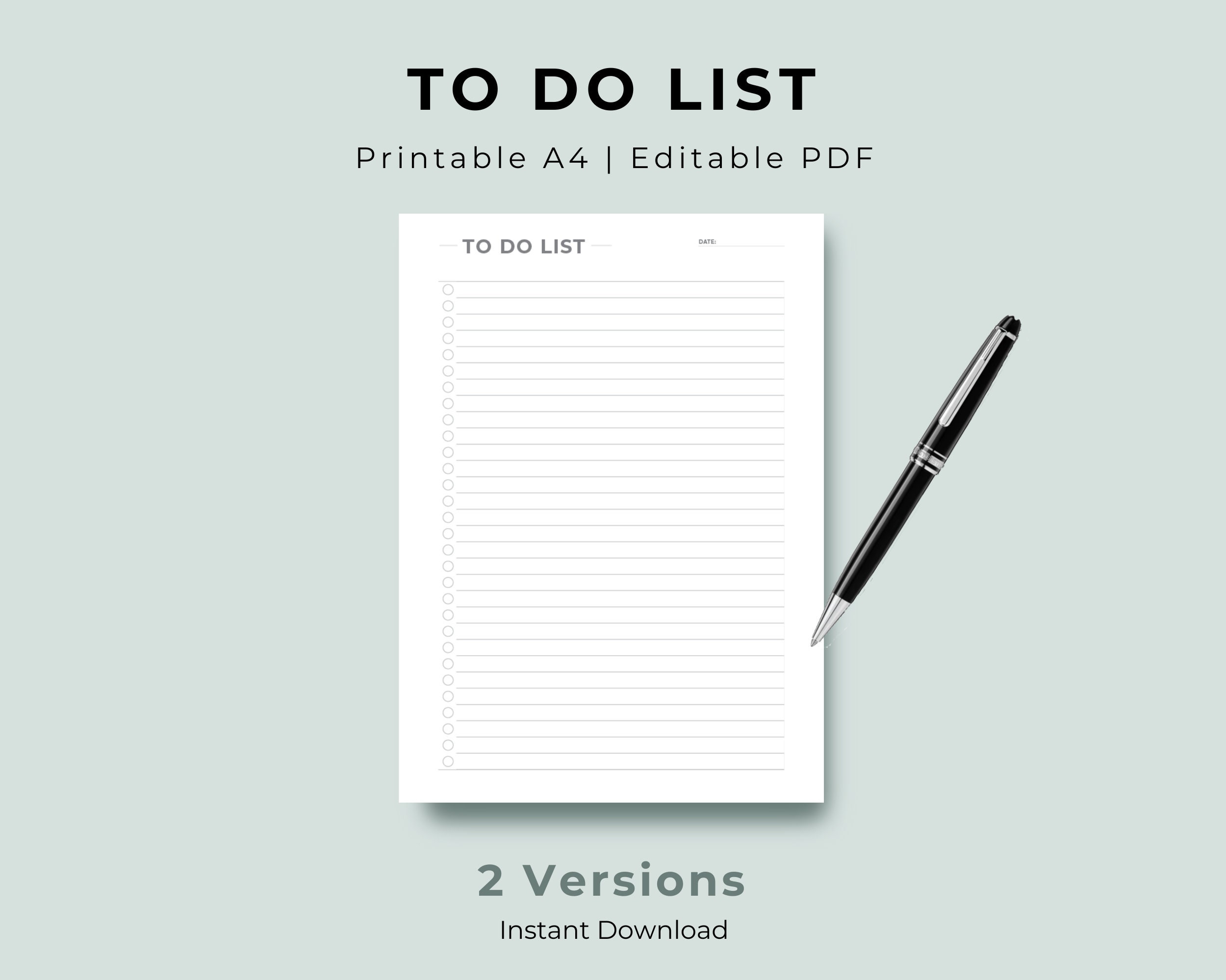 To Do List, Printable to Do List, Simple Tasks List Template ...