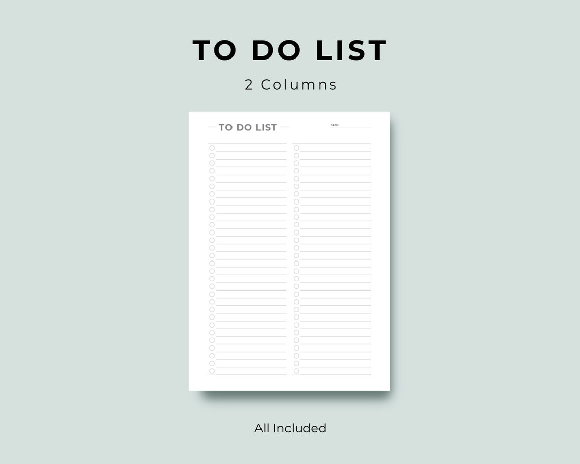 To Do List, Printable to Do List, Simple Tasks List Template ...