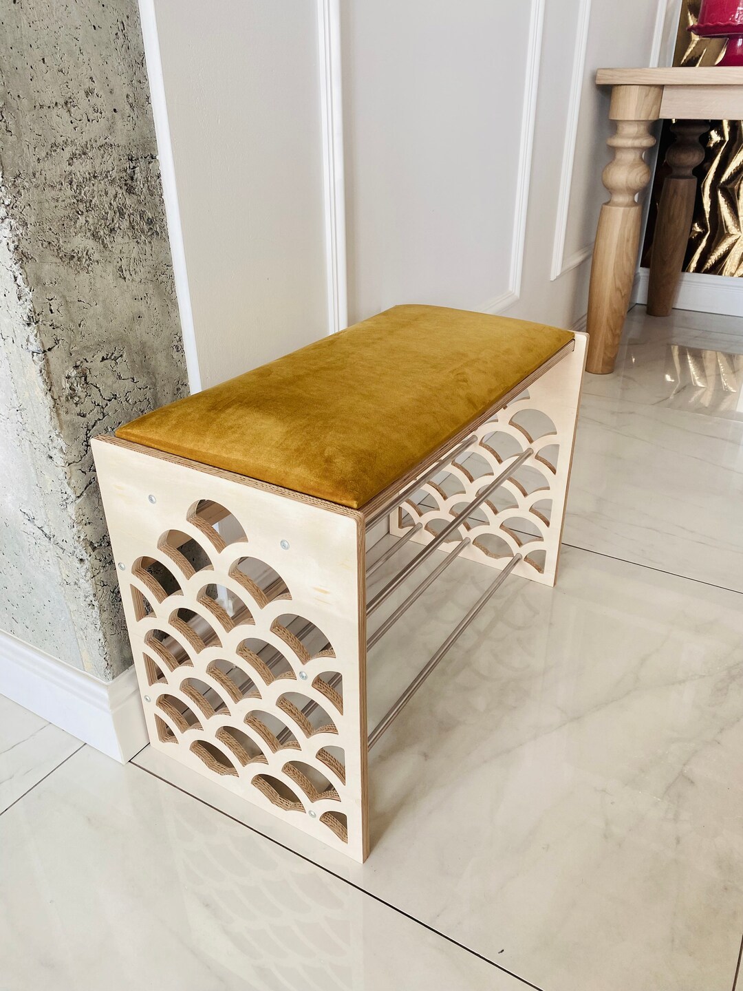 Decorative Shoe Rack With Seat - Etsy