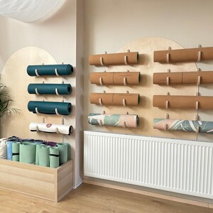 Hanger Wall Mount for Yoga Mats, Exercise Mat Hook, Gym Hanger Shelf ...