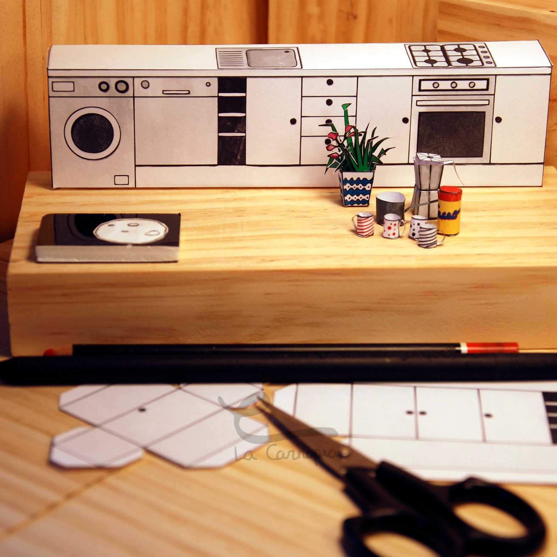 IMPRIMIBLE Pdf- Recortable para imprimir, cortar y pegar, Cocina Rojo ...