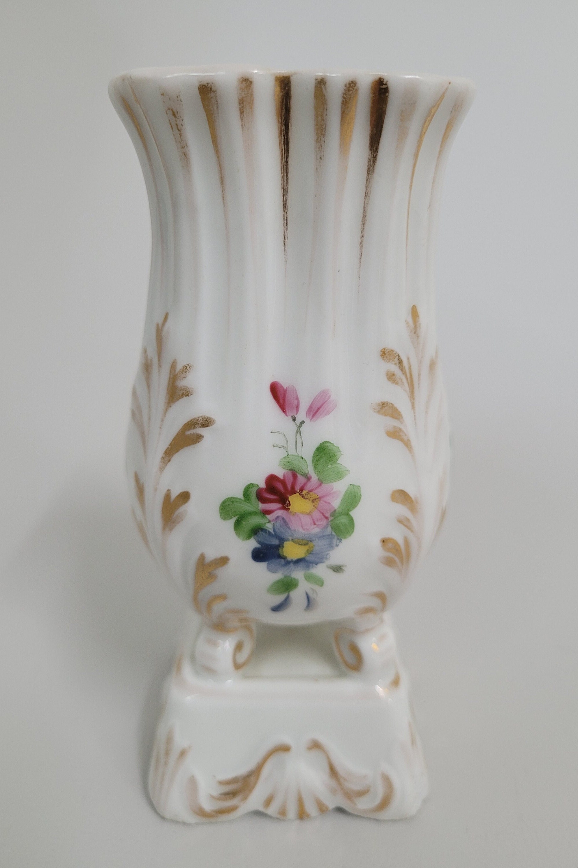 Antique Porcelain Vieux Paris or Old Paris Vase on Foot, Handpainted ...