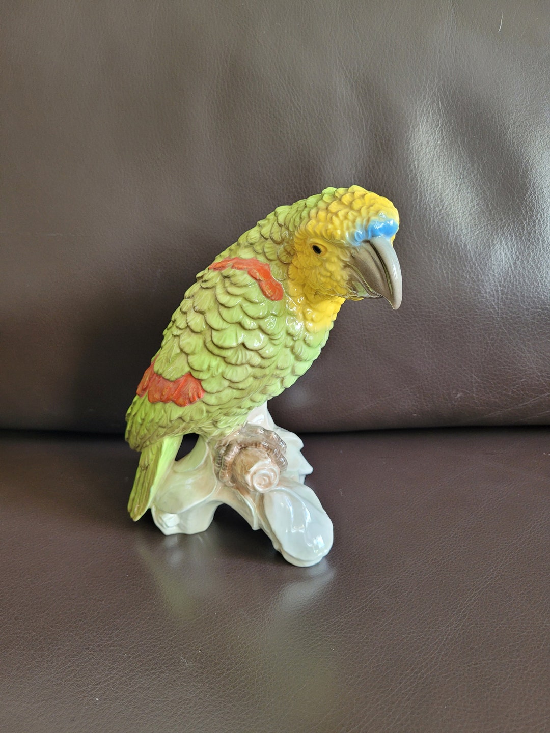 Vintage Porcelain Parrot on Branch, Marked Goebel and Numbered GV79 ...