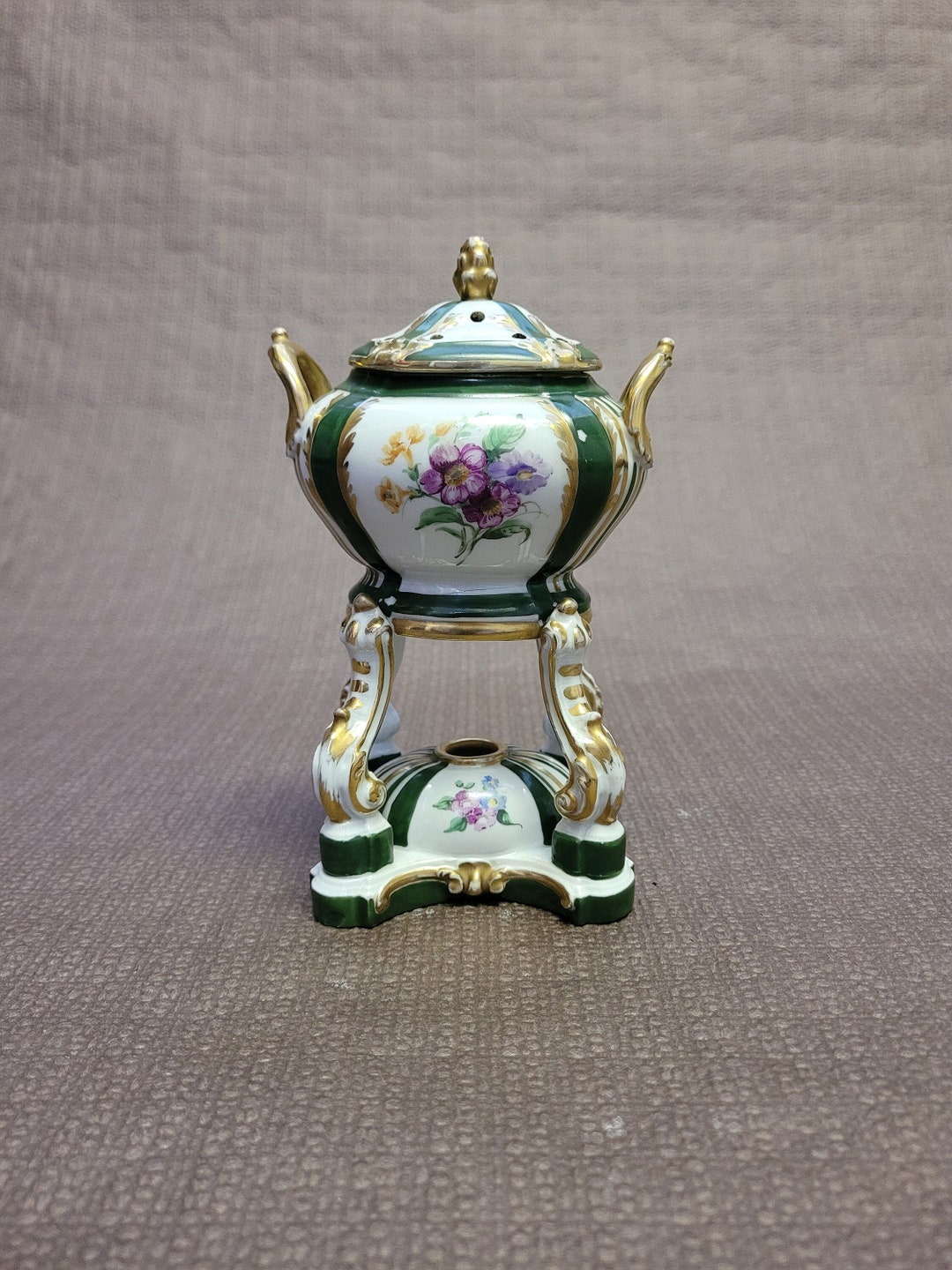 Antique Porcelain Perfume Burner or Insence Burner Hand Painted With ...