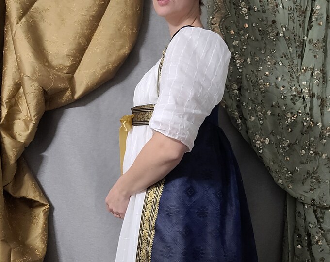 Regency Overdress Open Front // Jane Austen Dress // Regency Dress ...