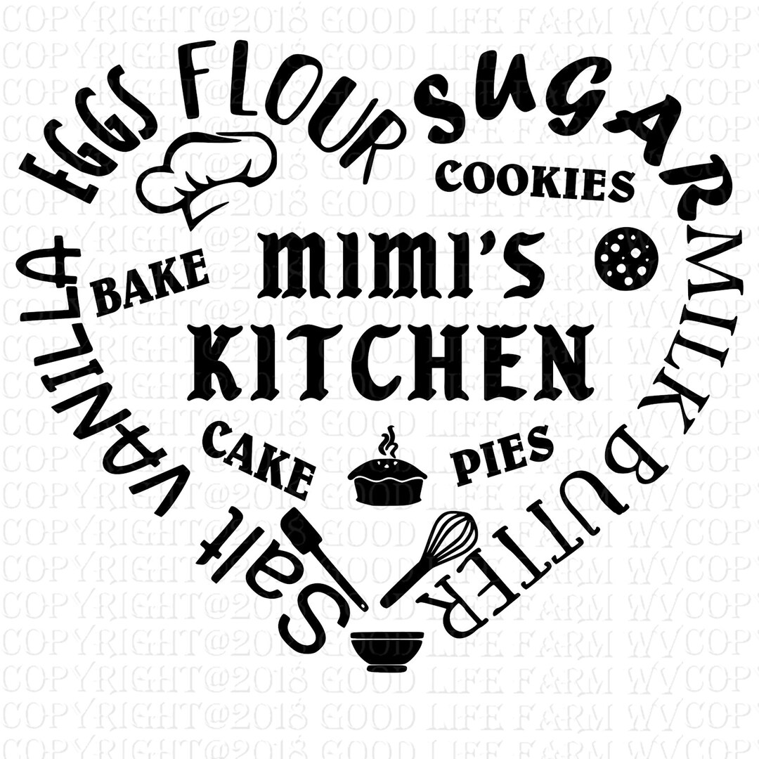MIMI'S KITCHEN - Svg-png, Jpeg, Eps Cutting File - Instant Download - Etsy