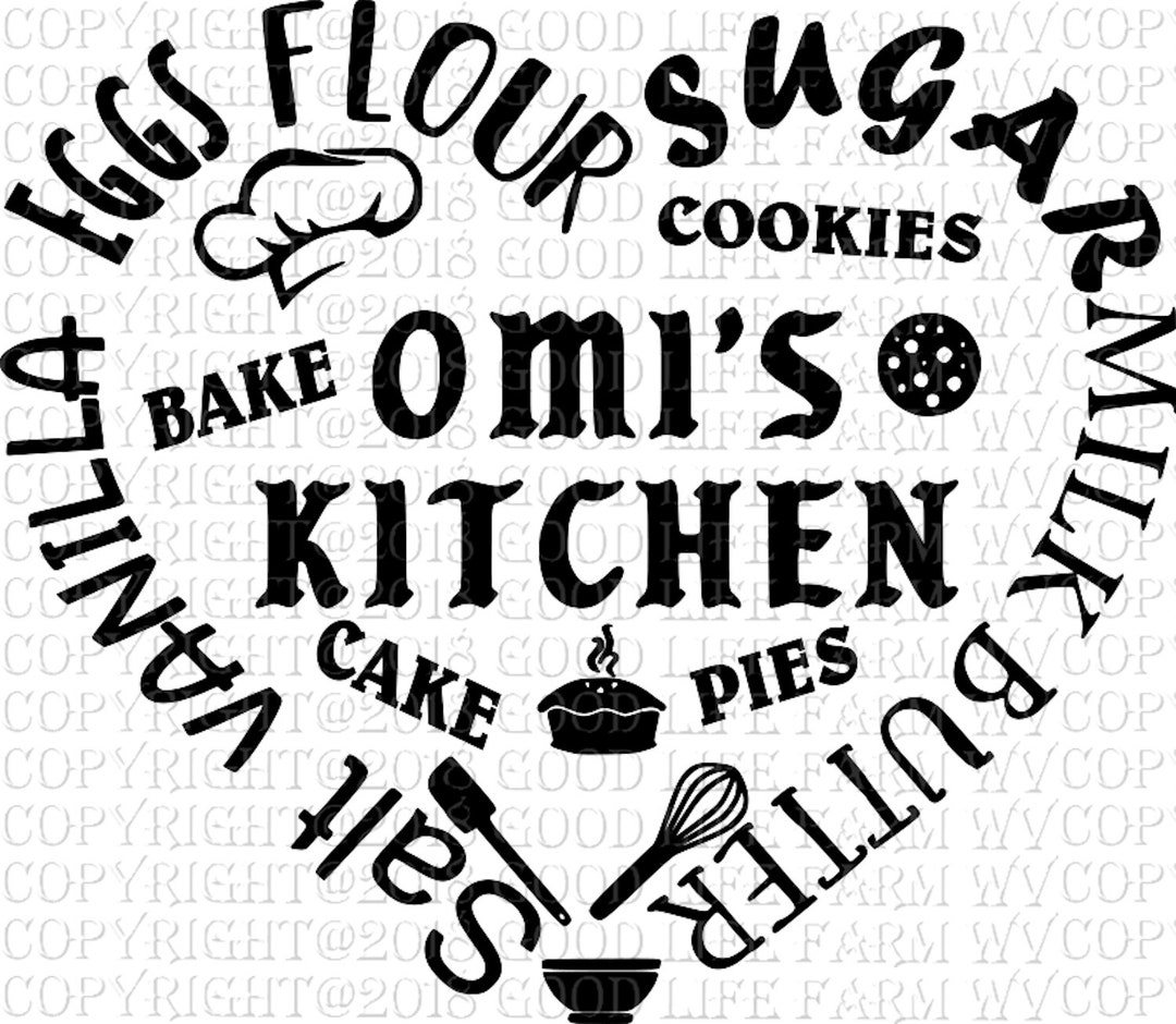 OMI'S KITCHEN - Svg-png, Jpeg, Eps Cutting File - Instant Download - Etsy