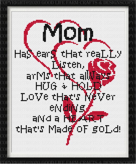 Mom Cross Stitch Pattern | Etsy