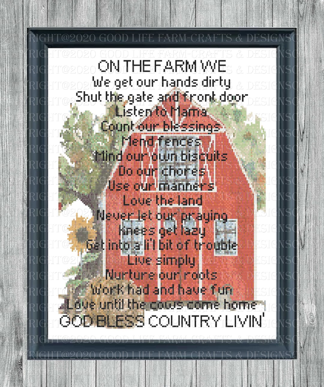 On the Farm-counted Cross Stitch Pattern- - Etsy
