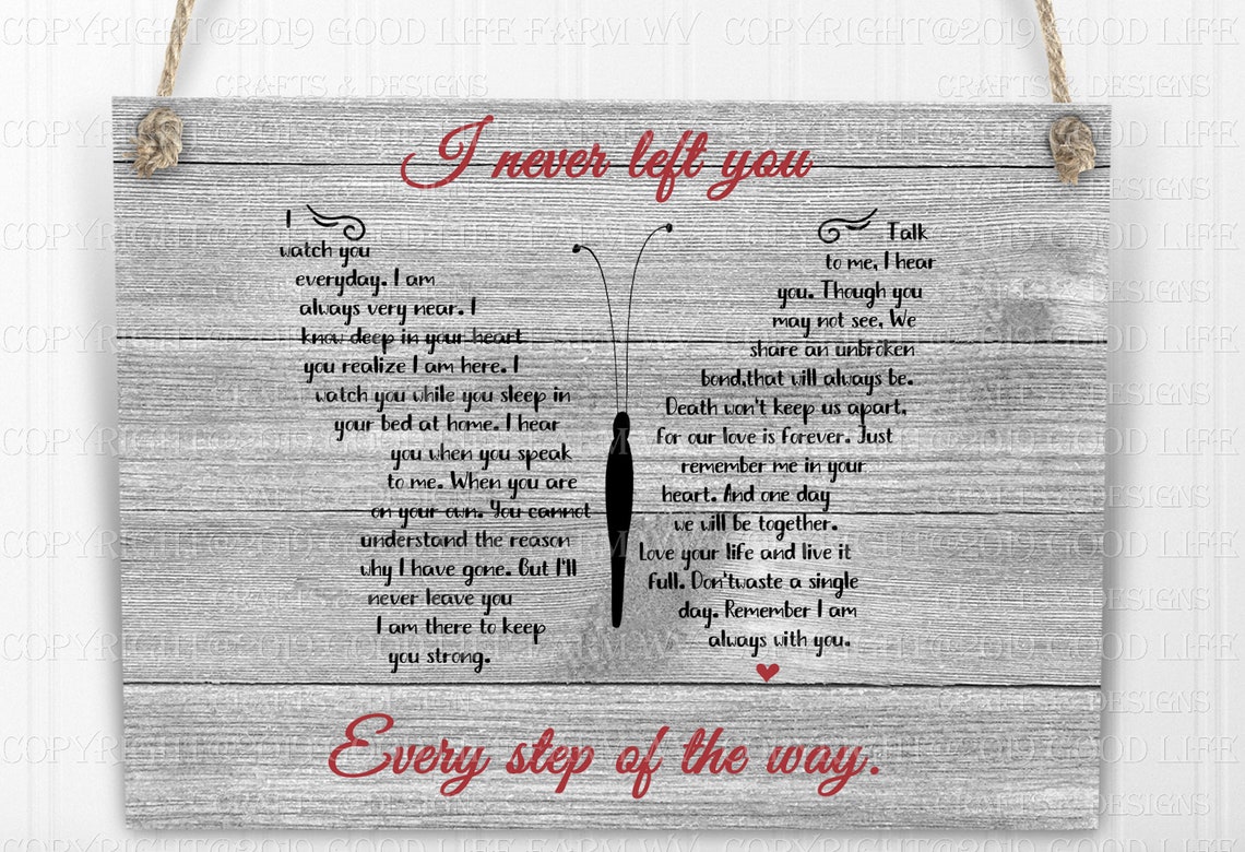 I Never Left You-butterfly Poem, SVG, Png, Jpeg, PDF Cutting File ...