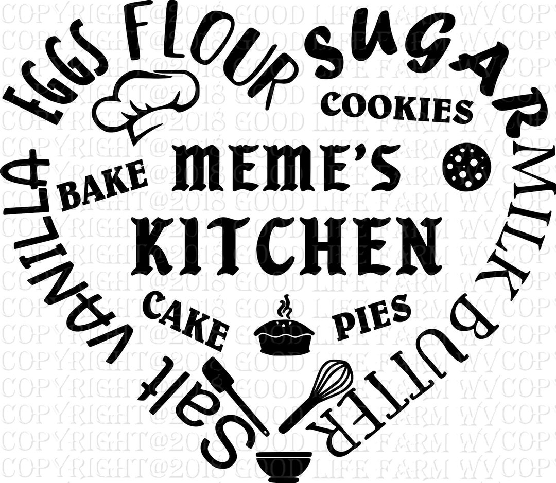 MEME'S KITCHEN - Svg-png, Jpeg, Eps Cutting File - Instant Download - Etsy