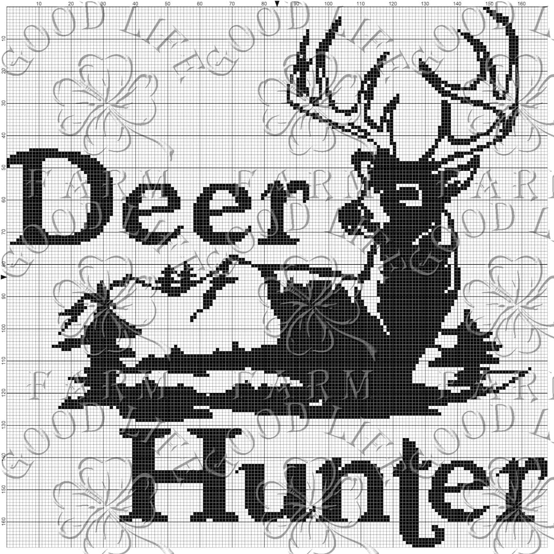 Deer Hunter Counted Cross Stitch Pattern - PDF File - Instant Download ...