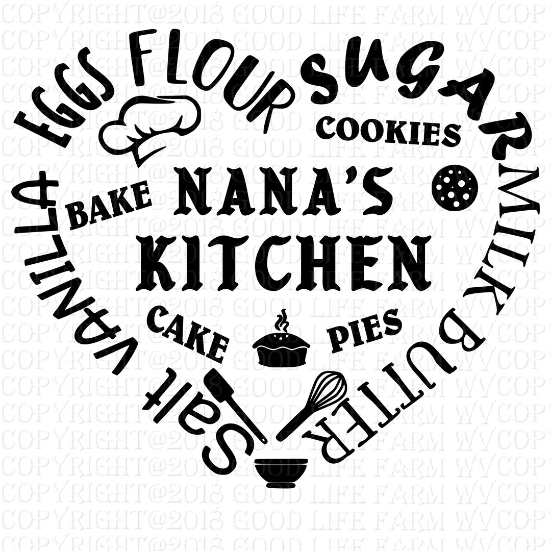 NANA'S KITCHEN - Svg-png, Jpeg, Eps Cutting File - Instant Download - Etsy