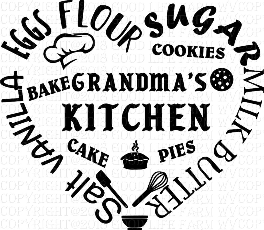 GRANDMA'S KITCHEN - Svg-png, Jpeg, Eps Cutting File - Instant Download ...