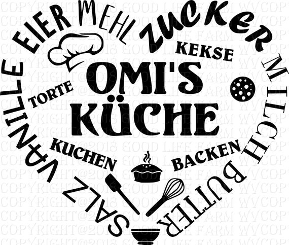 OMI'S KÜCHE Svg-png Jpeg Eps Cutting File Instant | Etsy