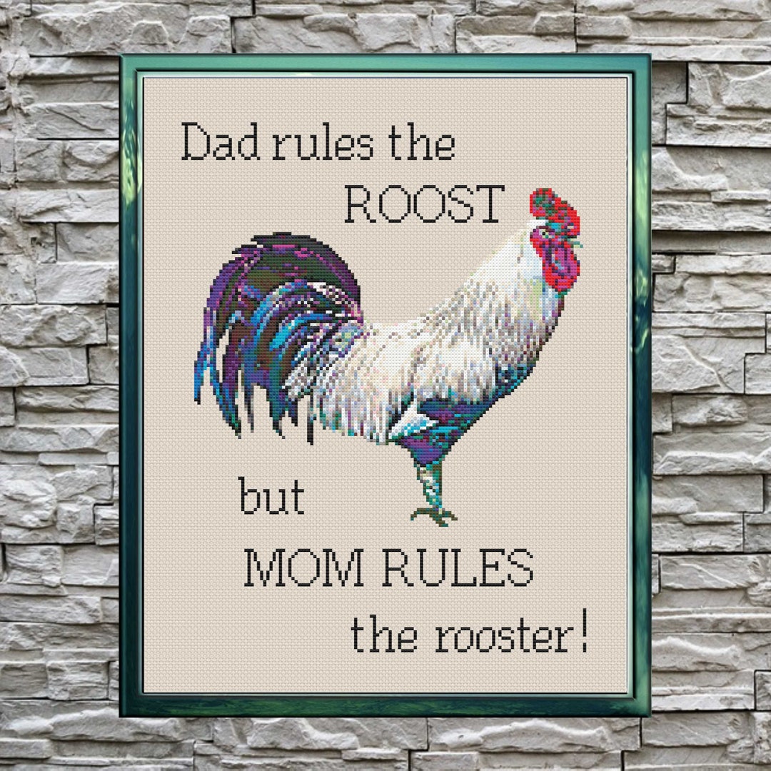 Dad Rules the Roost Cross Stitch Pattern (PDF Pattern) - Etsy