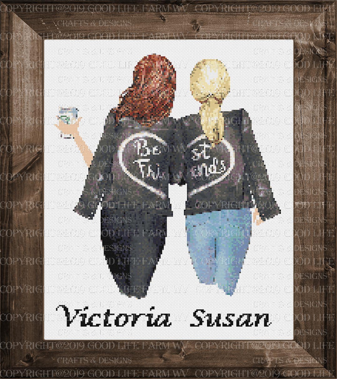 Custom best Friends Cross Stitch Pattern - Etsy