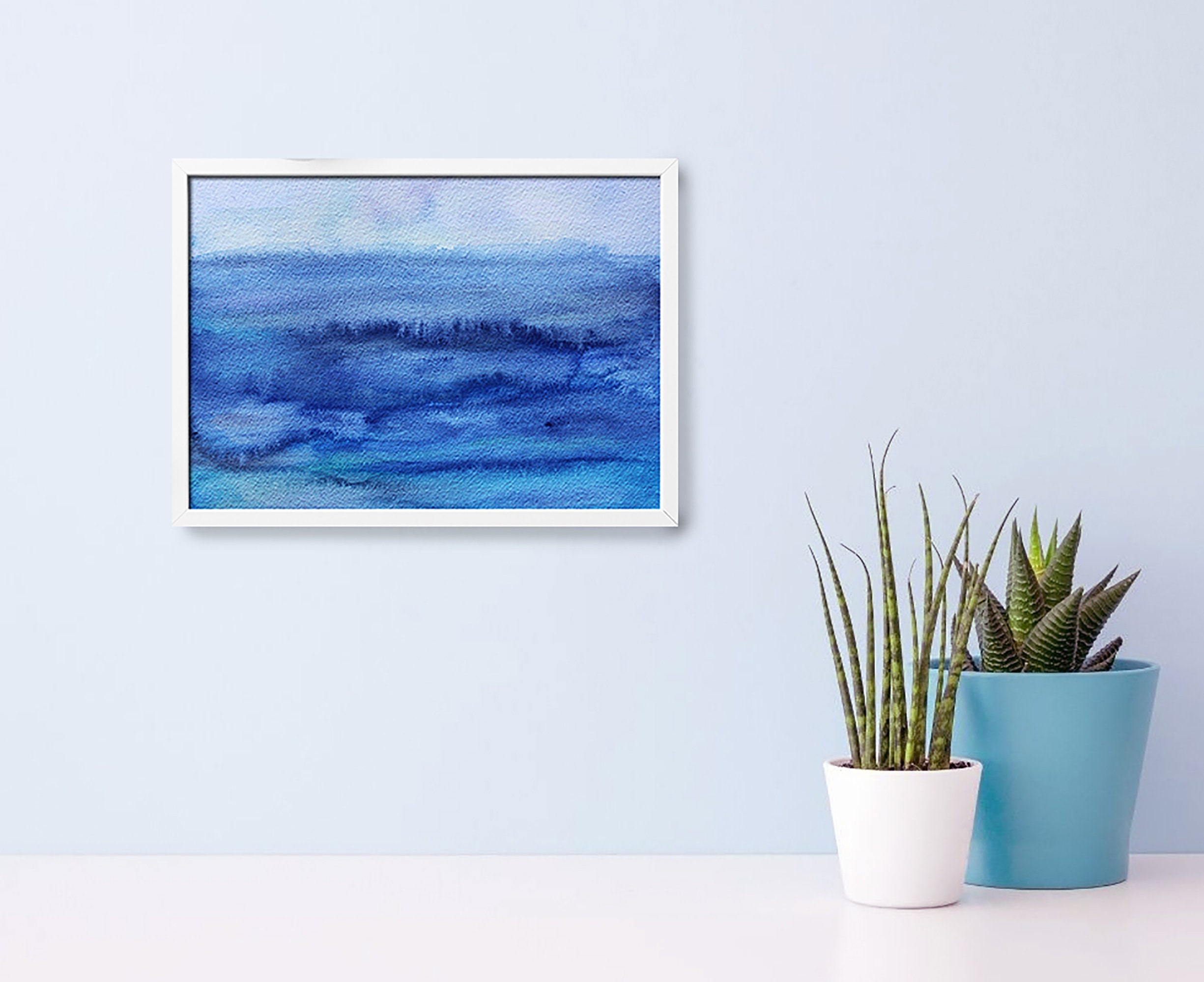 Cape Cod Seascape Painting Original Art Watercolor Abstract Ocean Waves ...