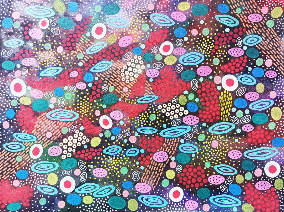 Dot Art Painting Pointillism Original Art 14.2" X 18.9" by Nikad ...