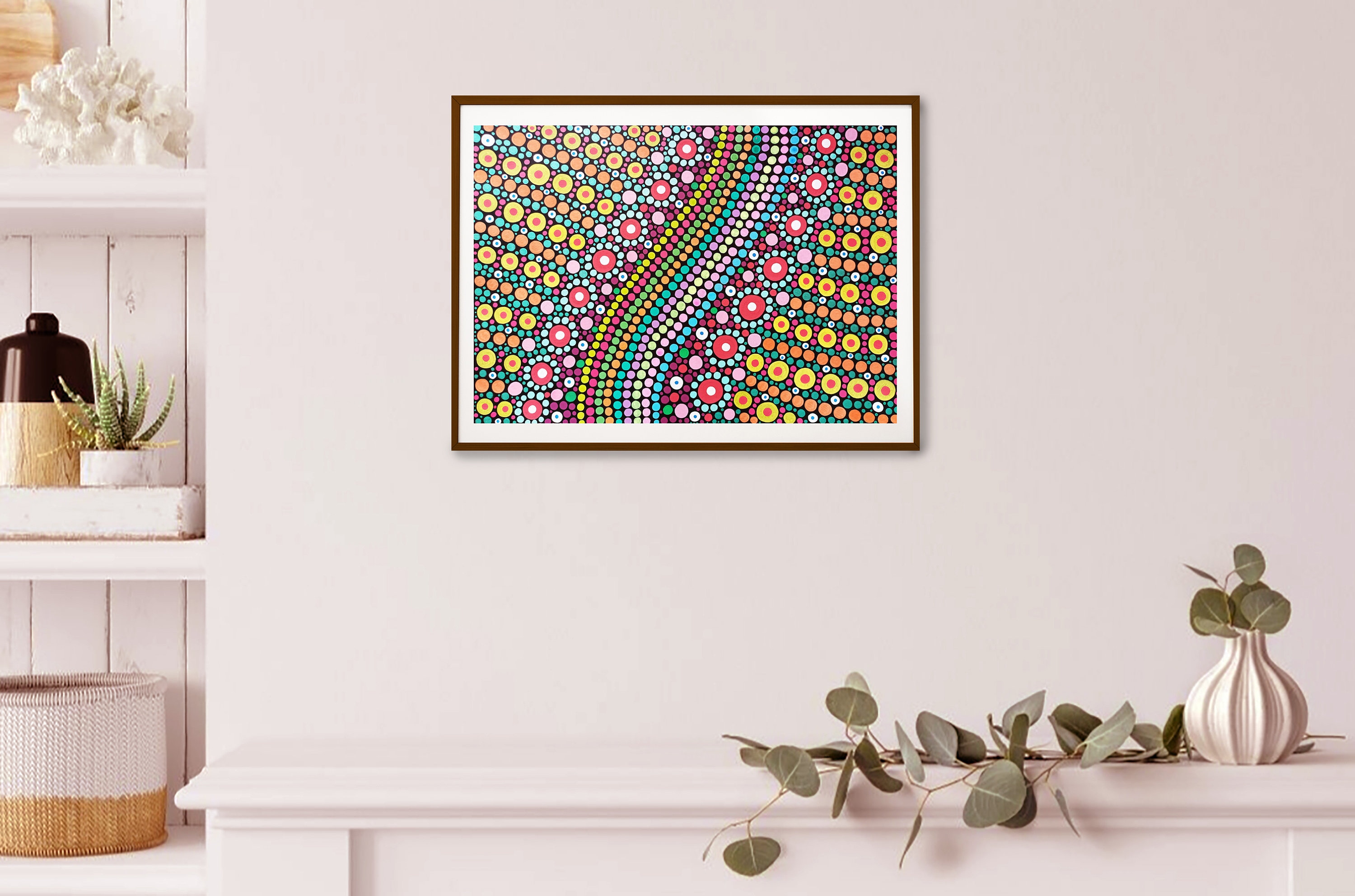 Dot Painting Pointillism Original Art 11 X 16 Dot Art Dotted Abstract ...