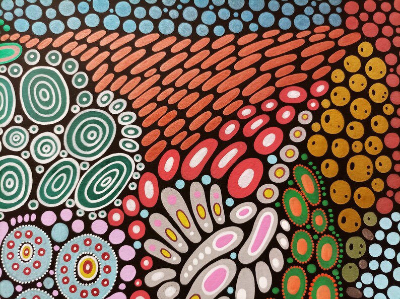 Dot Painting Pointillism Original Art 11 X 16 by - Etsy