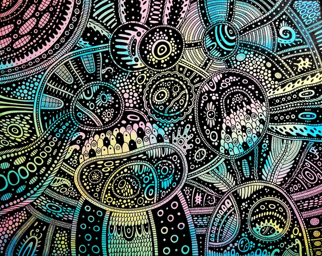 Surreal Painting Trippy Original Artwork 16 X 20 by Nikad Psychedelic ...