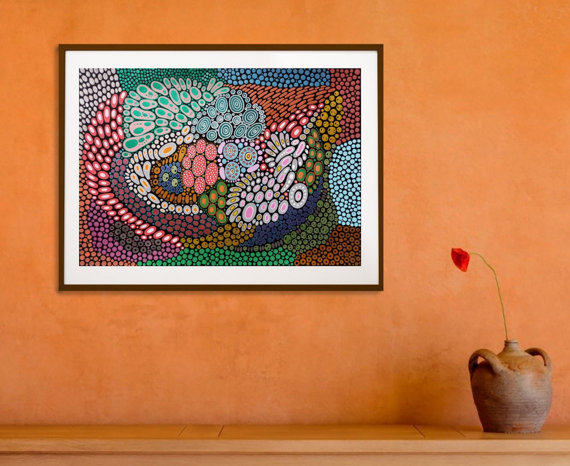 Dot Painting Pointillism Original Art 11 X 16 by - Etsy