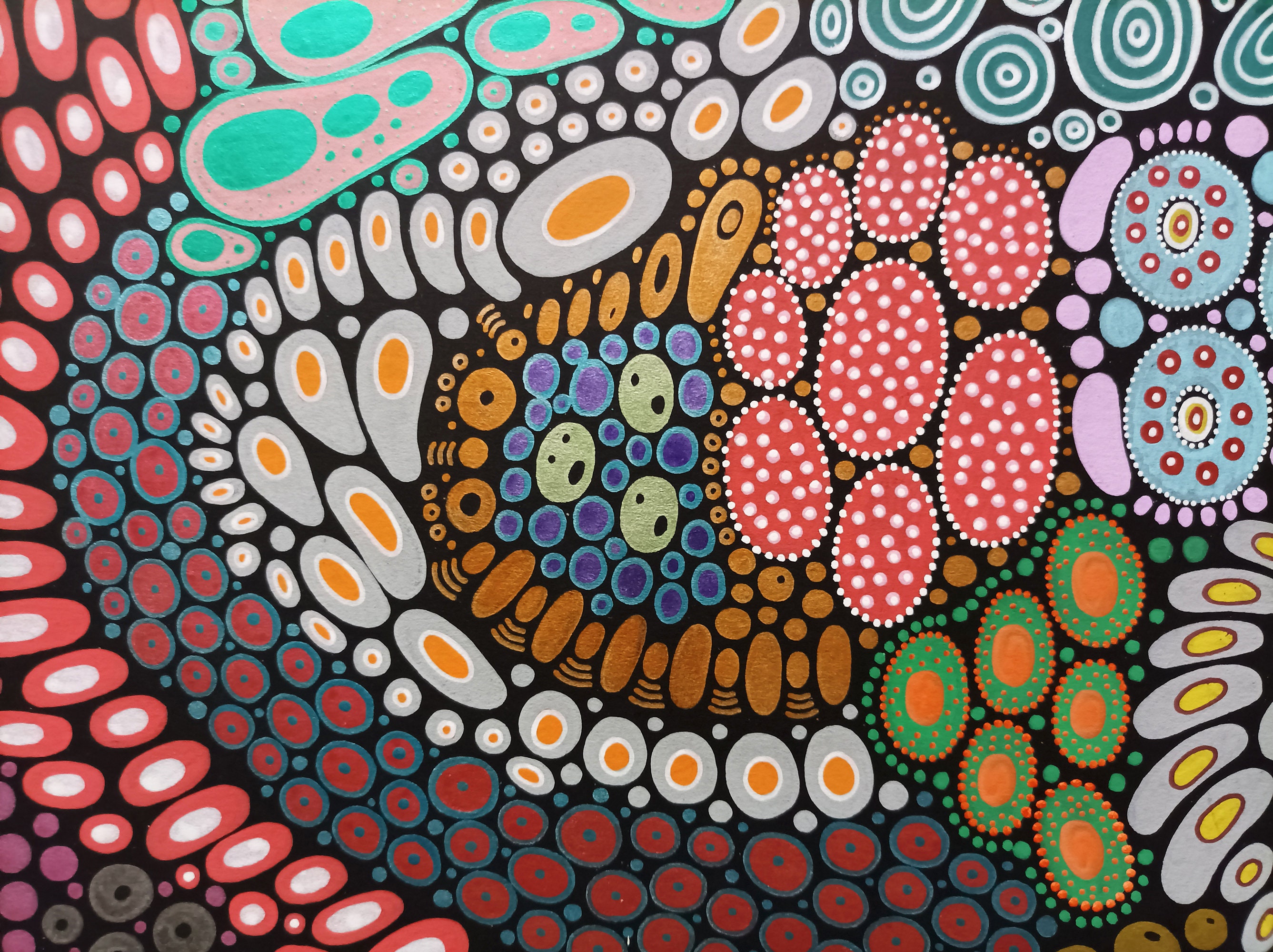 Dot Painting Pointillism Original Art 11 X 16 by - Etsy