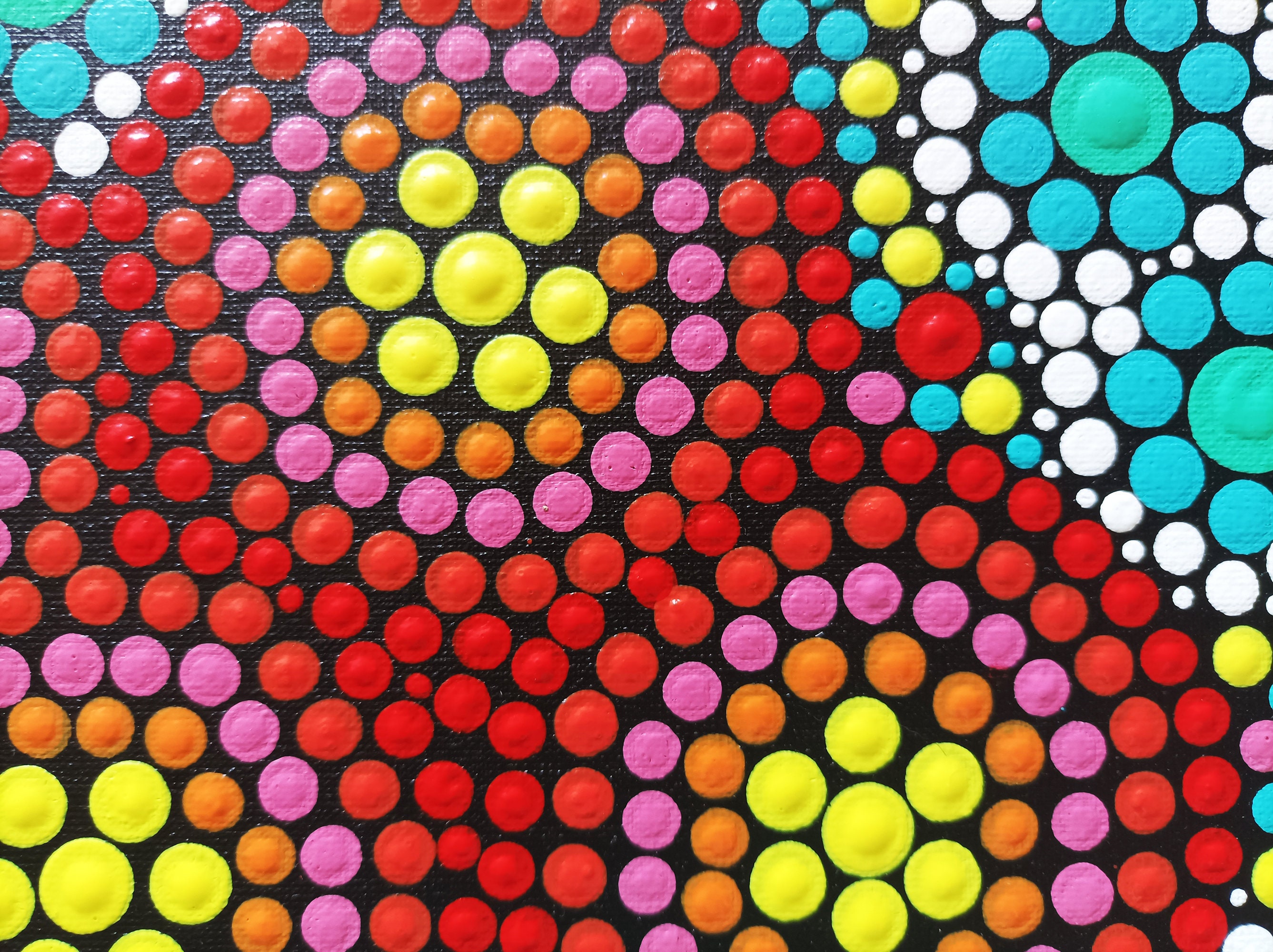 Dot Painting Pointillism Original Art 8 X 12 Mandala Dot Art Dotted ...