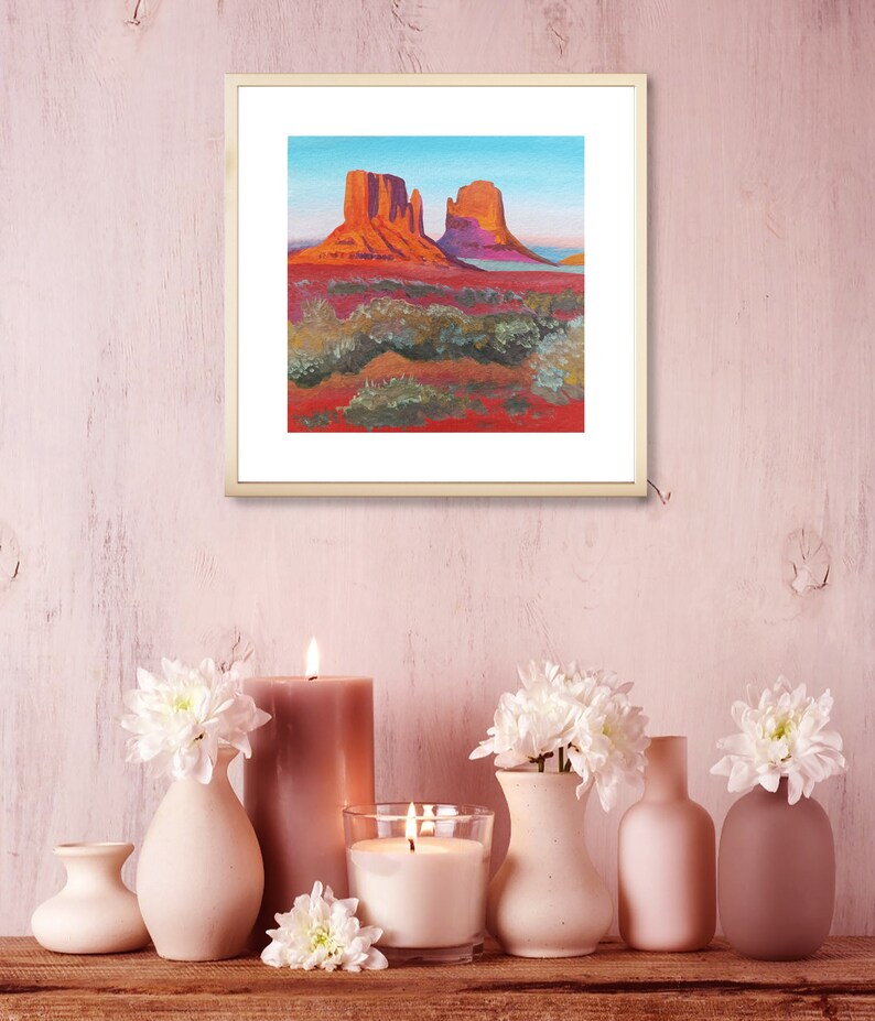 Monument Valley Painting Arizona Original Art 6" X 6" by Nikad ...
