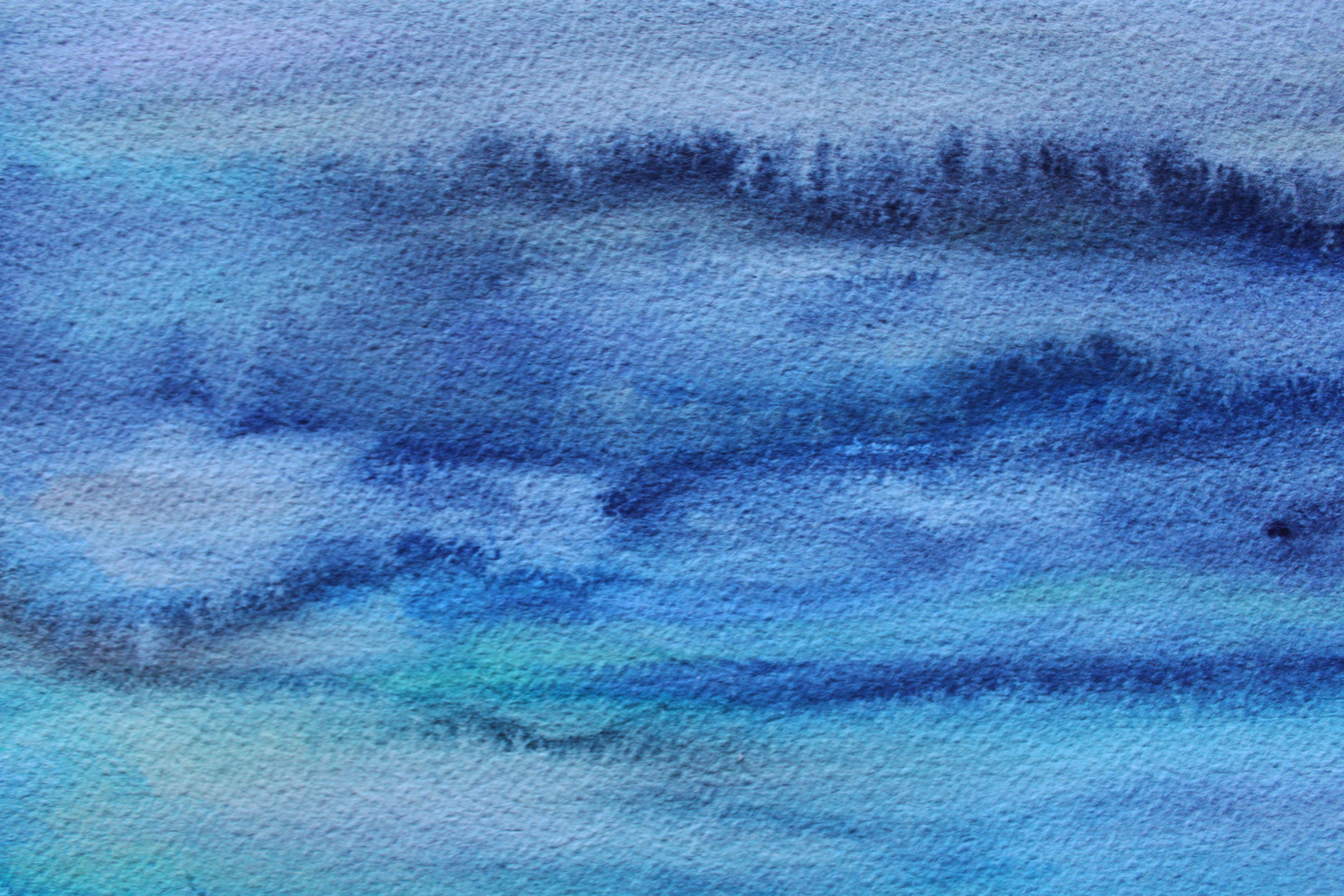 Cape Cod Seascape Painting Original Art Watercolor Abstract Ocean Waves ...