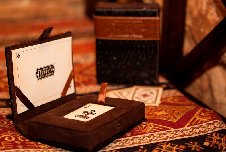 Armenian vintage playing cards in Leather boxCard | Etsy