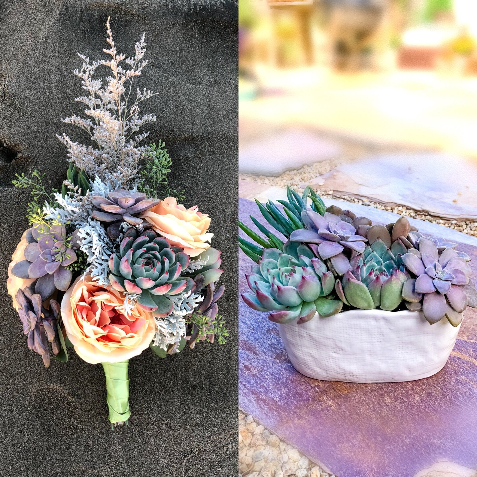 Succulent Bridal Bouquet Wedding Bouquet Succulent Flowers | Etsy