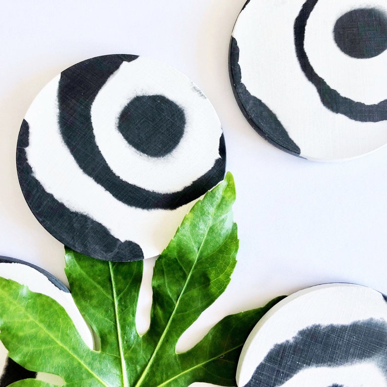Monochrome Coasters Made From Jesmonite - Etsy