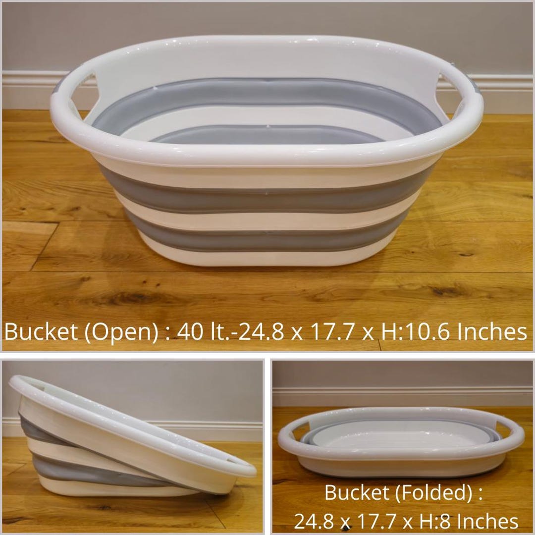 Collapsible 4-piece Bucket, Basket, Dipper, Basin, Strainer Multi ...