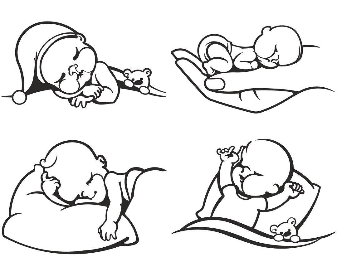 Adorable Sleeping Babies Silhouettes Metal Wall Decorinfant - Etsy