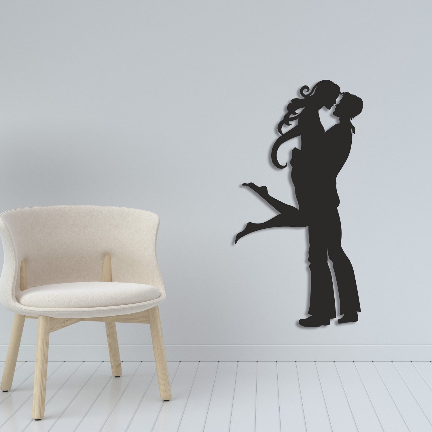 Young Love Hug Metal Wall Art - Romantic Embracing Couple Sculpture ...