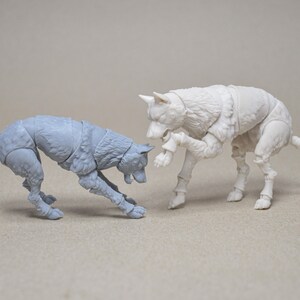 Wolf BJD Art Doll //articulate Wolf Doll/different Colours/paintable ...