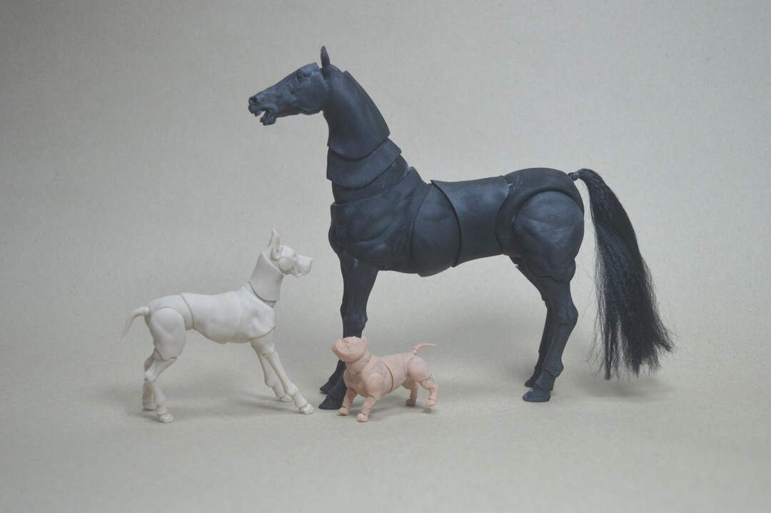 Three Animal Bjd/horse and Two Dogs Models - Etsy
