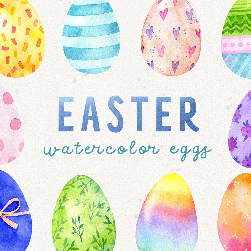 Watercolor Eggs - Etsy